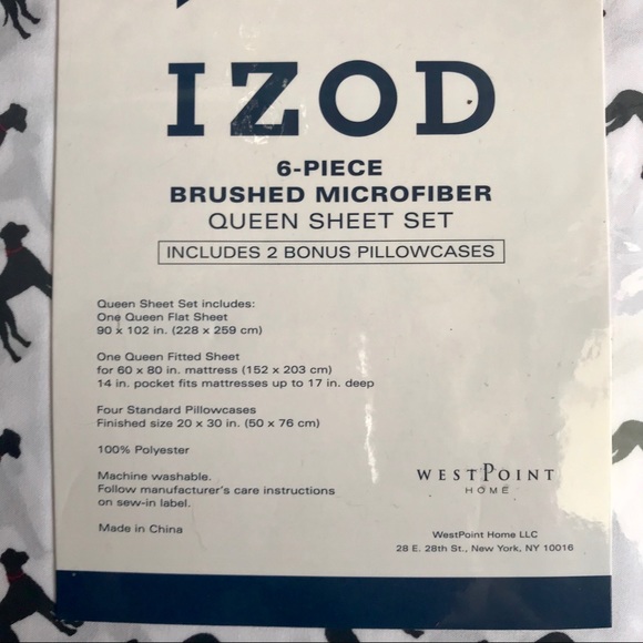 Izod | Bedding | Izod Black Great Dane Dog 6 Piece Queen Sheet Set ...
